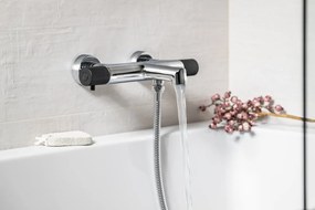 Sapho, SOLARIS nástěnná vanová baterie, černá matná, WD010G