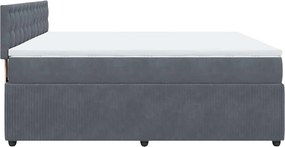 Box spring postel s matrací tmavě šedá 200x200 cm samet 3290143