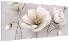 Obraz bílého květu (100x40cm)