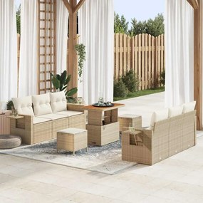 Sada zahradních pohovek Béžová polyratan 3361701