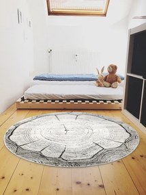 Koberec Matara P156A šedý / béžový / krémový kruh