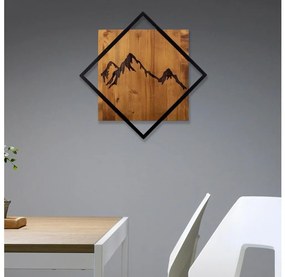 Asir Nástěnná dekorace 54x54 cm hory dřevo/kov AS1484