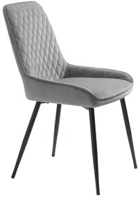 OnaDnes -20% Šedá sametová jídelní židle Unique Furniture Milton