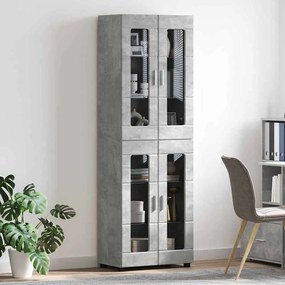 Vysoký bufet FLORIN 60 x 35 x 182 cm Betonově šedá 3397907