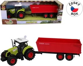 MaDe 07211 - Traktor s přívěsem, se zvukem a světlem, 12,5 x 34,5 cm
