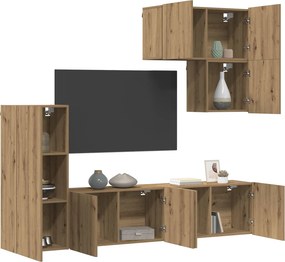 Nástěnná skříňka na TV 5 ks Artisanový dub Kompozitní dřevo 3402768