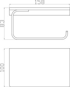 Slezák - RAV Držák toaletního papíru s odkládací poličkou NIL - , Zlatá kartáčovaná
