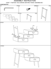 Skříňka se 3 zásuvkami Mauro Ferretti Iron School
