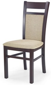 Jídelní židle Genrad tmavý ořech/béžová