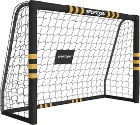 SPORTNOW Fotbalová branka s ochrannou pěnou, 5 zemními kolíky a PE sítí, 180x60x120 cm, žlutá
