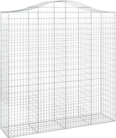 Klenuté gabionové koše 2 ks 200x50x200/220cm pozinkované železo 3145745