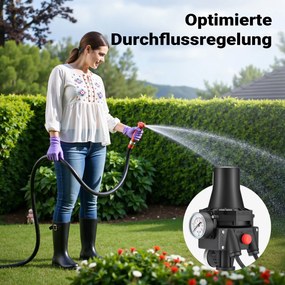 Tlakový spínač pro domácí vodárnu Wiltec SKD-3 – 230 V, 10 bar, černá (51245)