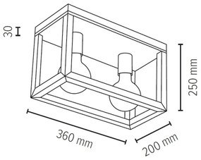 Spot-Light 9154274 - Stropní svítidlo KAGO 2xE27/60W/230V matný dub