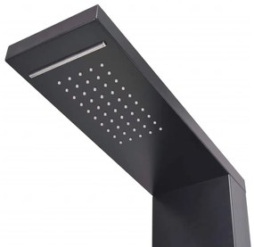 vidaXL Sprchový panel set hliníkový matný černý
