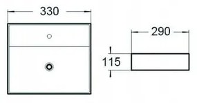 Mexen MINI UMYVADLO, 33x29 CM, BÍLÁ, 21093300