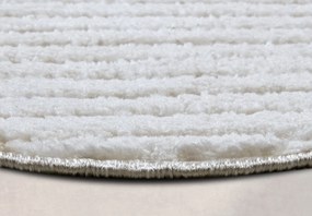 ELLE Decoration, Kusový koberec New York 106203 White kruh, 200x200 (průměr) kruh, bílá, chodba / předsíň