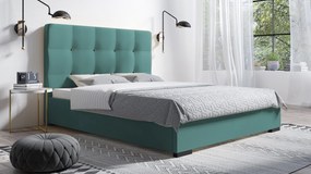 Eka Čalouněná postel Kanary - Kronos 160x200 cm Barva látky: Mintová (26), Úložný prostor: S dřevěným rámem úložného prostoru