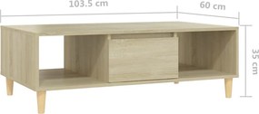 vidaXL Konferenční stolek 103,5 x 60 x 35 cm dřevotříska [806016] Barva: kouřový dub