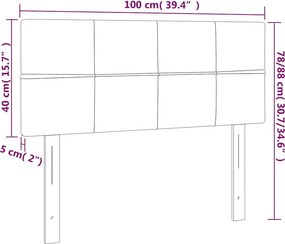 Čelo postele s LED černé 100x5x78/88 cm textil 3121604