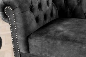 Designové křeslo Chesterfield antik šedé