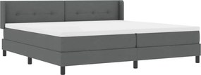 Postel s boxspringem s čelo Tmavě šedá 200 x 200 cm textil 3341126