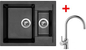 Set Sinks CRYSTAL 615.1 Metalblack+VITALIA