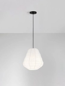 Bílé lněné závěsné svítidlo ø 36 cm Linnet – Nova Luce