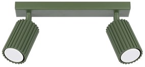 Bodové svítidlo Karbon, 2x olivově zelené kovové stínítko, (možnost polohování)