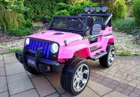 LEAN CARS Elektrické autíčko Jeep S2388 růžové 4x45W