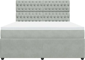 Box spring postel s matrací světle šedá 180x200 cm samet 3294712