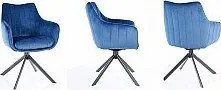 CZ Nábytkář - Kasvo Židle ALZA  - otáčivá (S) | Varianta: nohy černé / látka bluvel 86 modrá