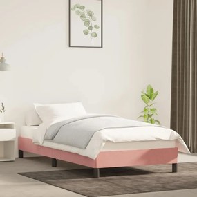 Rám postele růžový 100 x 200 cm samet - Default Title