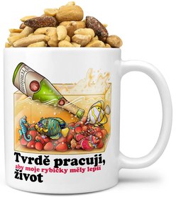 Hrnek Rybičky – lepší život (Náplň hrníčku: Směs slaných oříšků)