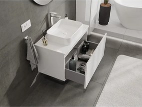 Mexen Orio, koupelnová skříňka 80 cm s horní částí, 1 zásuvka, bílá lesklá, 91A10-08047-1-BFC00