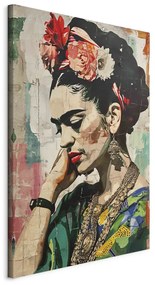 Frida Kahlo - A Colorful Portrait of a Woman on a Cracked Wall [Large Format]
