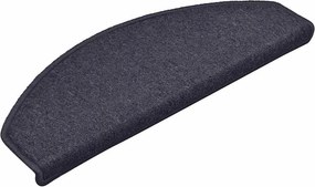 Schodové rohože 15 ks 65 x 24 x 4 cm tmavě šedé a modré, půlkulaté, velké 322365