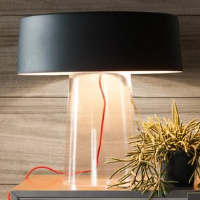 Prandina Glam stolní lampa 36cm čirá/černá