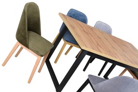 Jídelní stůl IKON 3 L + doprava zdarma deska stolu grafit, nohy stolu černá