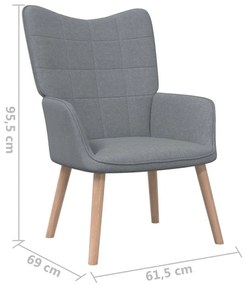 Petromila Relaxační židle se stoličkou světle šedá textil