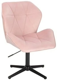LuxuryForm Židle MILANO MAX VELUR na černém kříži - světle růžová