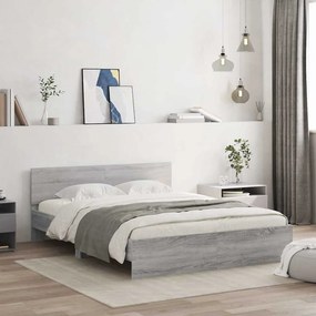 vidaXL Rám postele s čelem 140 x 190 cm Kompozitní dřevo [3207497] Barva: Betonová šedá