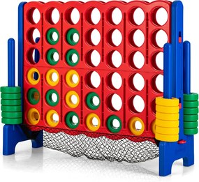 Costway Jumbo sada 4 v řadě 119 cm velká hra pro děti čtyř v řadě, modrý