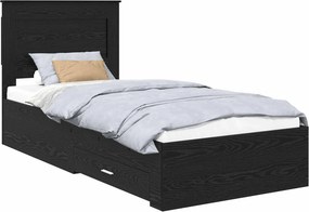 Rám postele se zásuvkou Černý dub 90 x 200 cm Kompozitní dřevo 3410367
