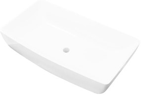 Luxusní keramické obdelníkové umyvadlo - 71 x 39 cm - bílé 140691