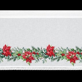 KRÁTKÁ VÁNOČNÍ ZÁCLONA NA PÁSCE XMAS5 150X60 CM VZOROVANÁ