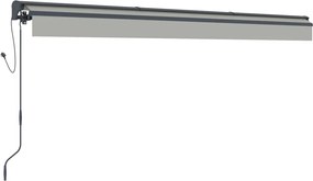 Elektrická markýza s LED osvětlením BestBerg BBSU-EL495LG / 495 x 300 cm / světle šedá