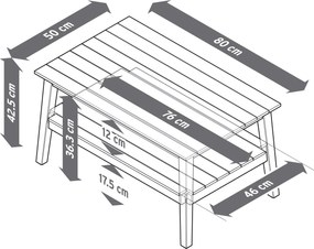 Tchibo - Zahradní konferenční stolek - barva: hnědá