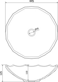 Mexen Inga, skleněné umyvadlo na desku 44 x 44 cm, černá, 24074470