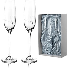 Diamante sklenice na šampaňské Romance s kamínky Swarovski a v prémiovém balení 200ml 2KS