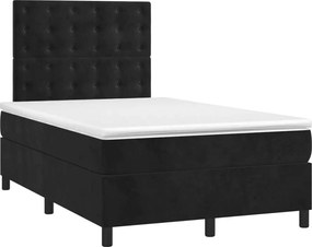 vidaXL Box spring postel s matrací 120 x 200 cm samet [3143255] Barva: Černá